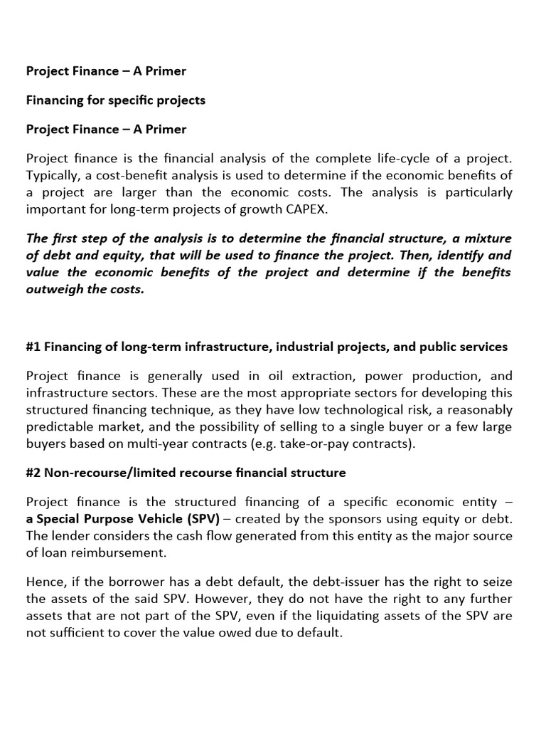 Project Finance | PDF | Project Finance | Debt