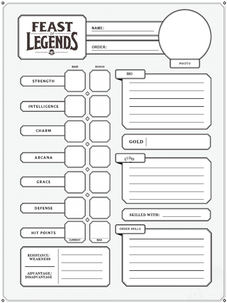 Wendy's Feast of Legends Character Bios | PDF