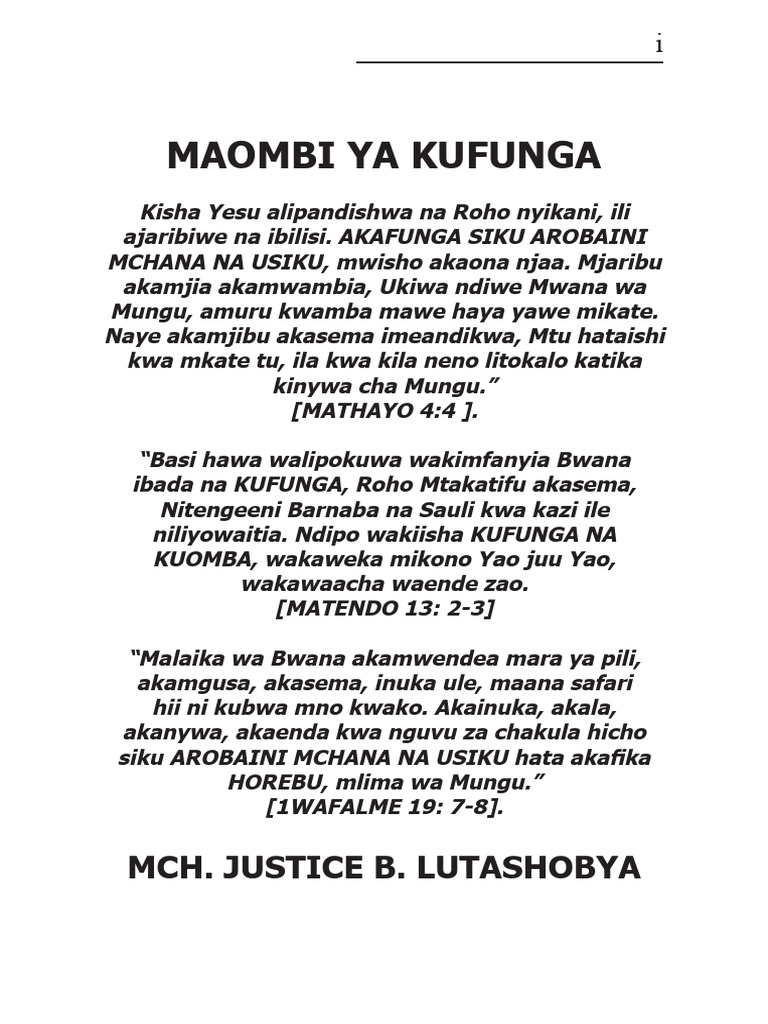 MAOMBI YA KUFUNGA Website | PDF