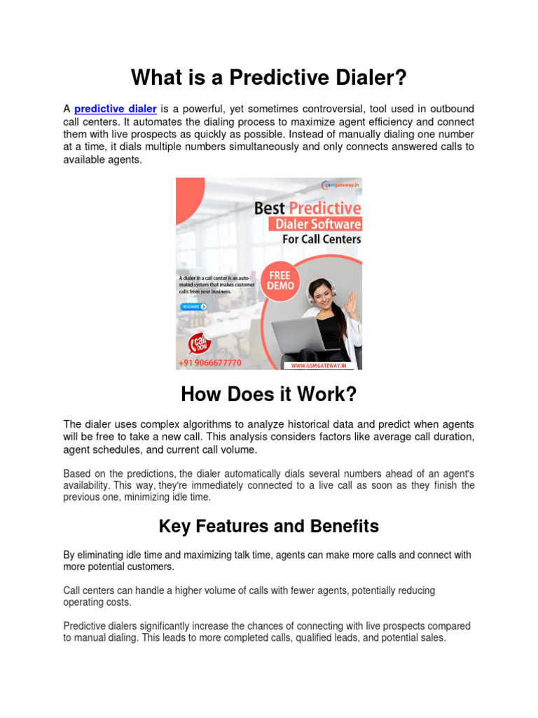What Is A Predictive Dialer | PDF | Call Centre | Business