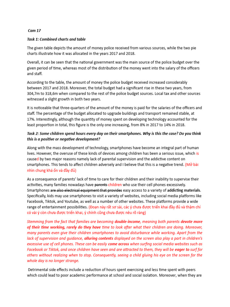 Writing Test 1 Cam 17 | PDF