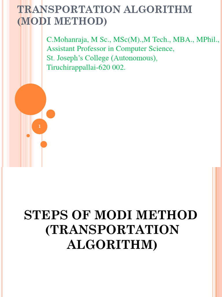 CMR - Transportation Algorithm | PDF | Mathematical Optimization | Mathematics Of Computing