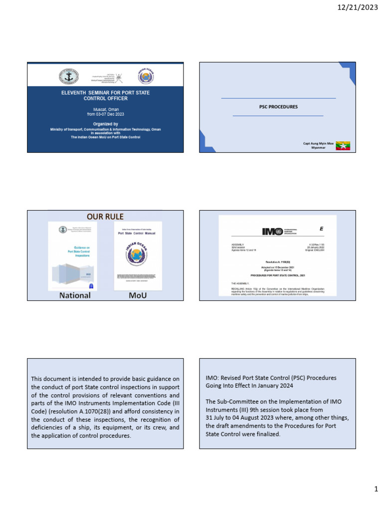 Port State Control Training 5 | PDF | Justice | Crime & Violence