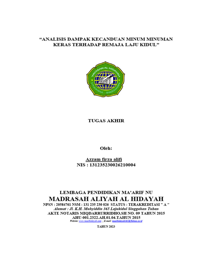 Dampak Miras pada Remaja Laju Kidul | PDF