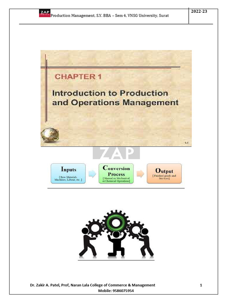 Production Management All Chapters 2022-23 | PDF | Mass Production ...