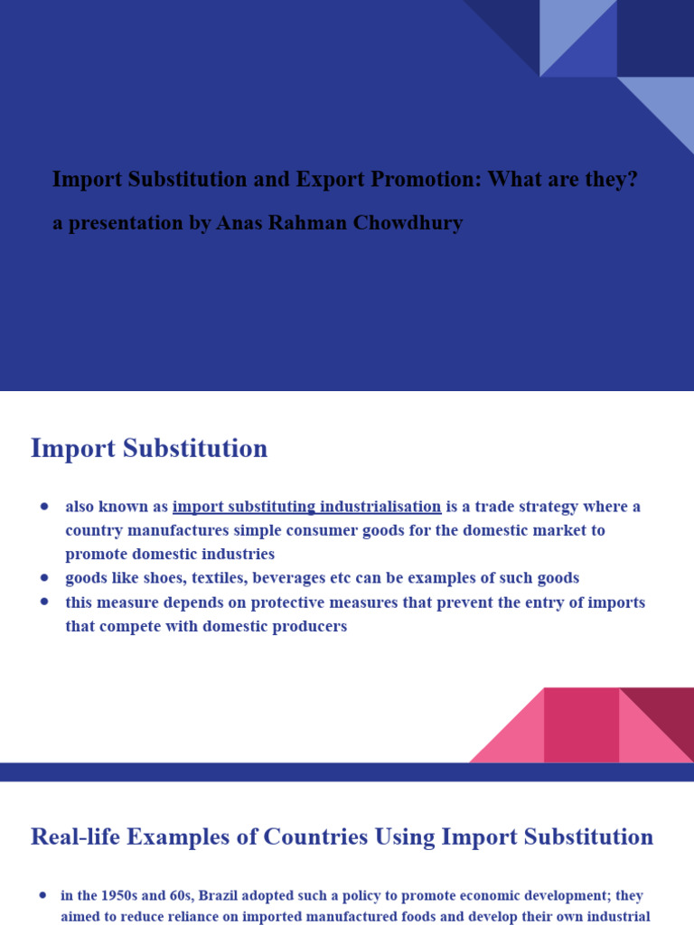 (Anas) PPT On Import Substitution and Export Promotion | PDF | Exports ...