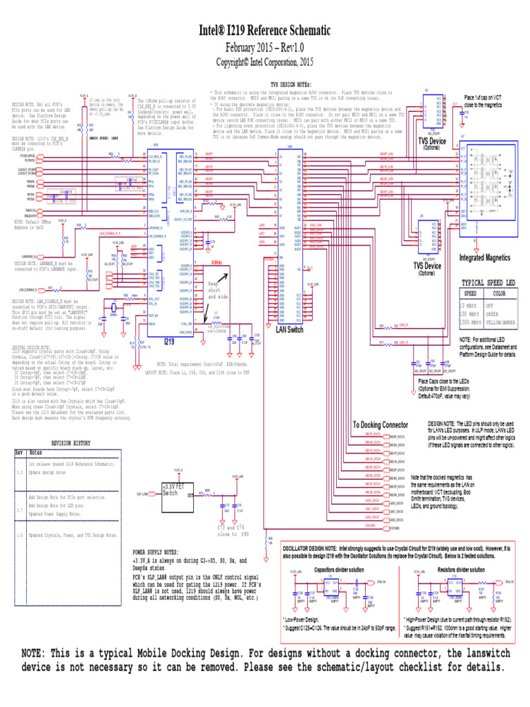 Intel Ethernet Connection I219 Reference Schematic Rev1 0 | PDF ...