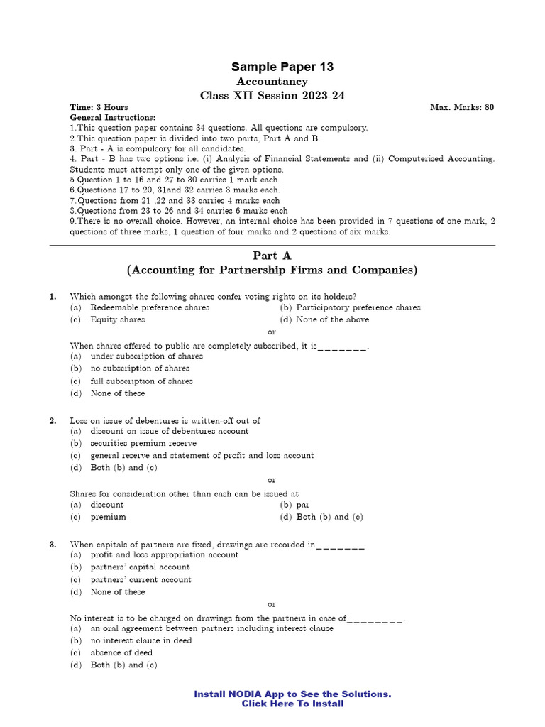 AC Sample Paper 13 Unsolved | PDF | Finance & Money Management | Technology & Engineering
