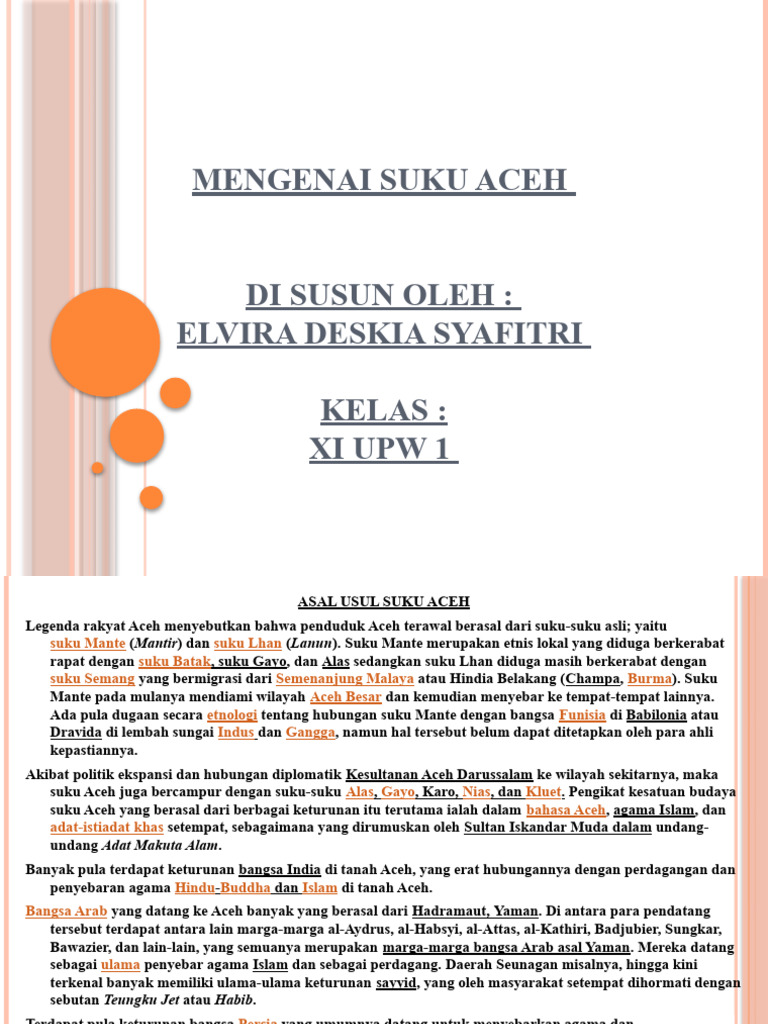 Mengenai Suku Aceh | PDF