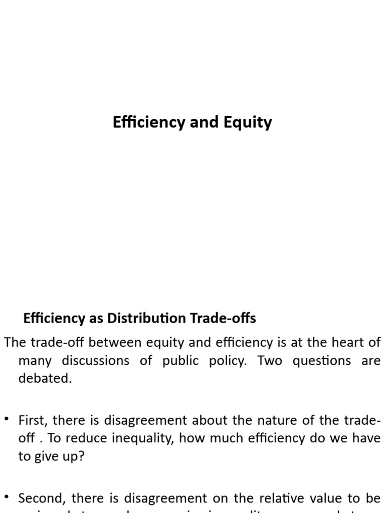 Efficiency vs. Equity in Public Policy | PDF | Welfare Economics | Utility