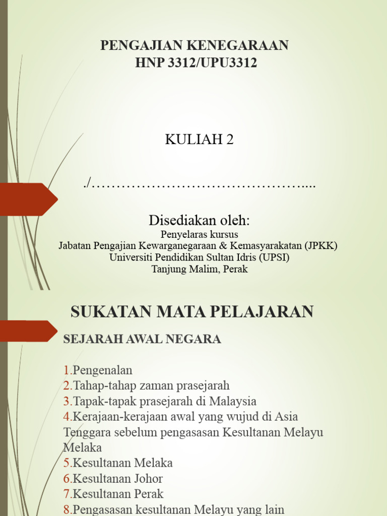 Pengajian Kenegaraan Kuliah 2 | PDF