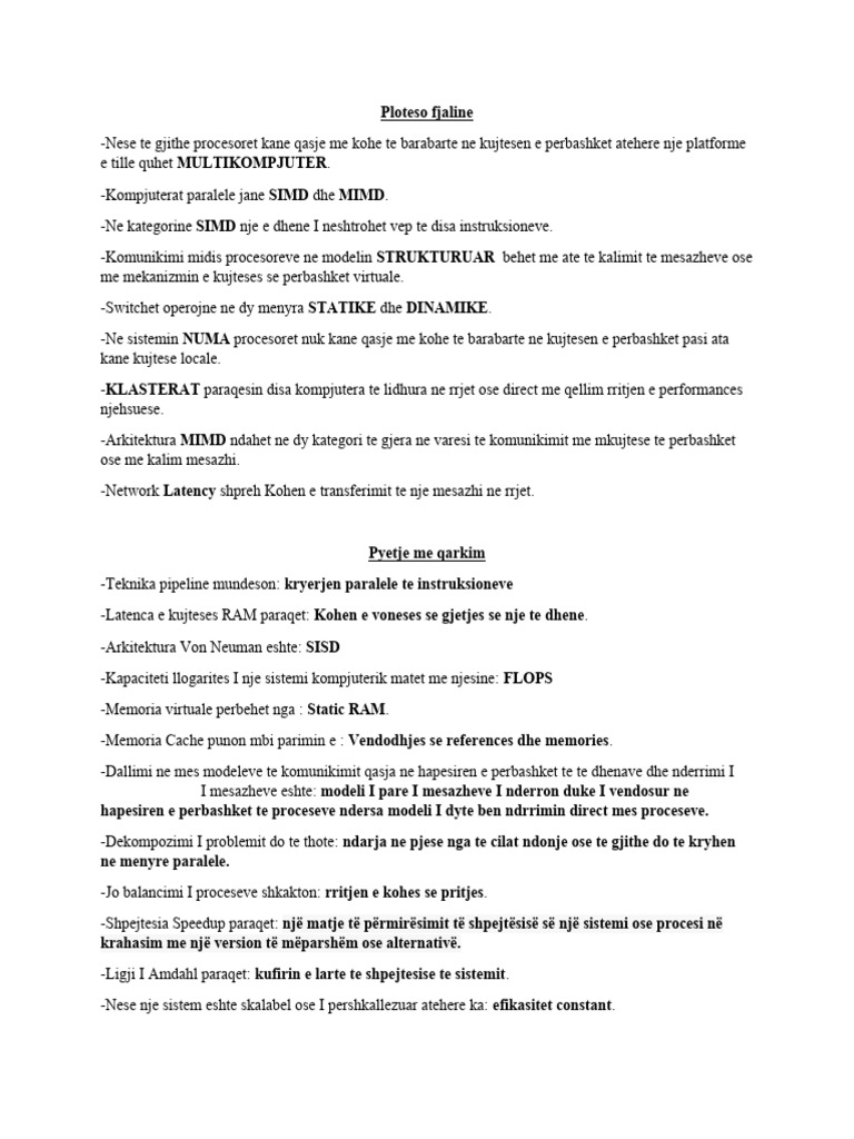 Programim Paralel Pyetje Provimi | PDF