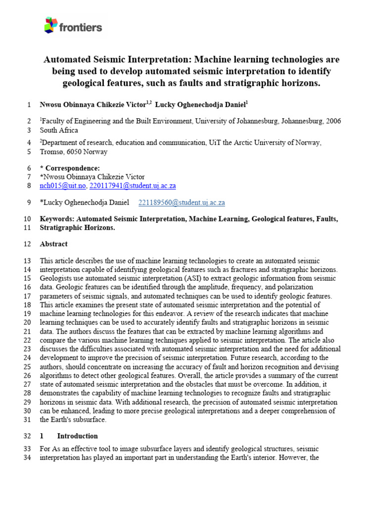 Automated Seismic Interpretation | PDF | Reflection Seismology | Machine Learning