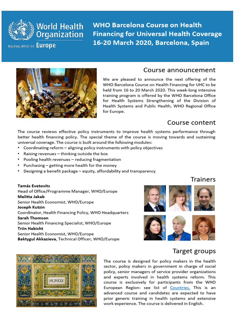 WHO HF Course Announcement | PDF