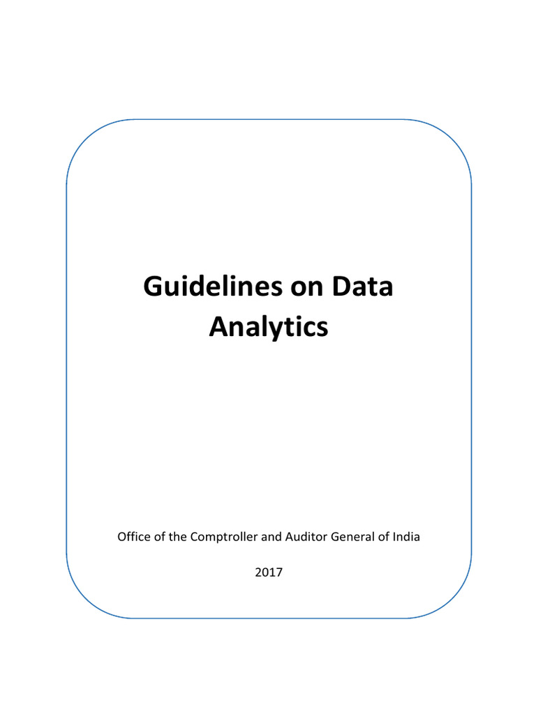 Guidelines On Data Analytics Book | PDF | Analytics | Audit