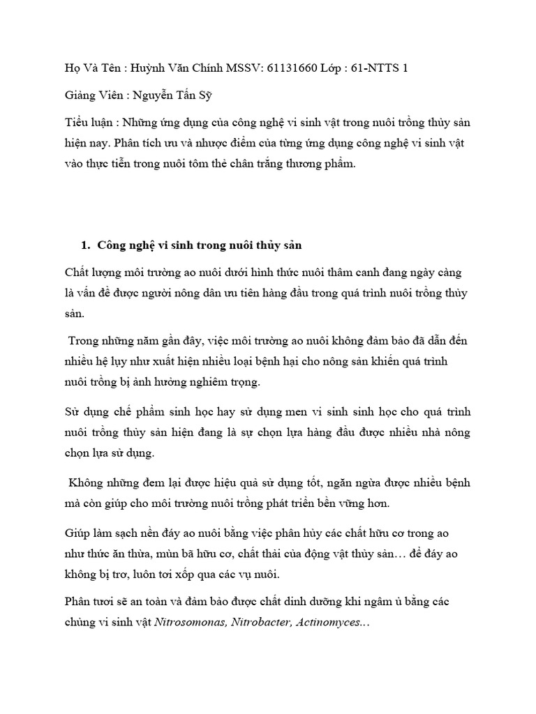 Hu NH Văn Chính CNSH | PDF