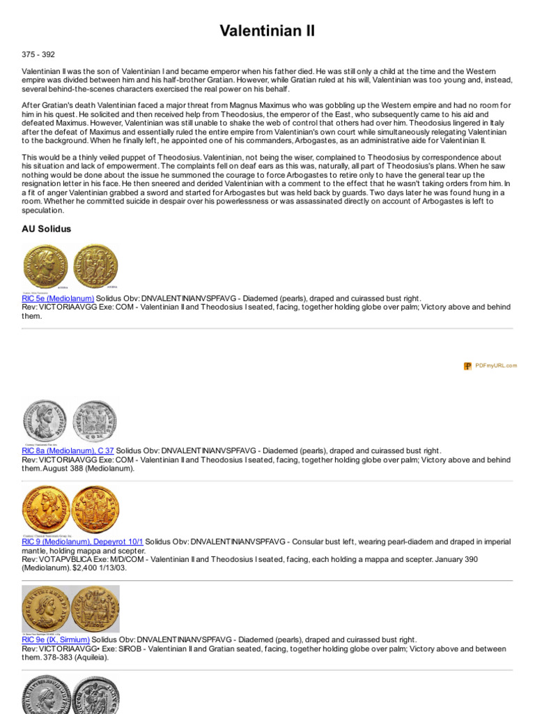 Valentinian II | PDF