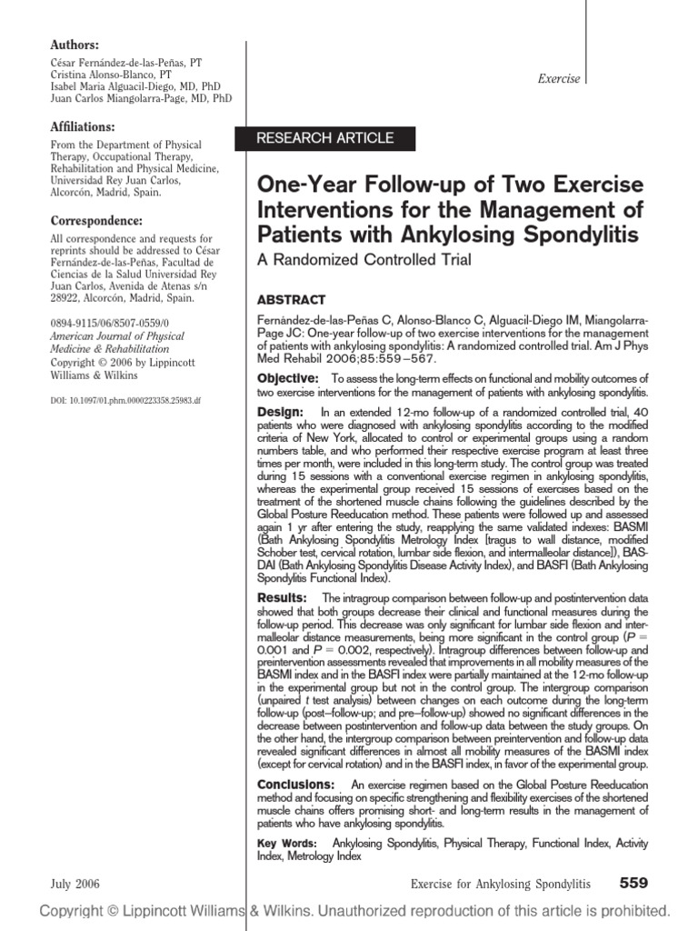 test exercitii spondi | PDF | Physical Therapy | Statistics