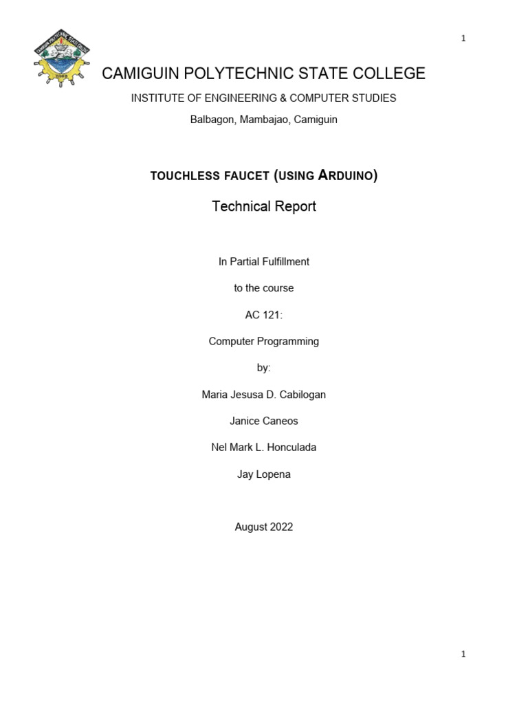 Arduino Touchless Faucet Guide | PDF | Arduino | Computing