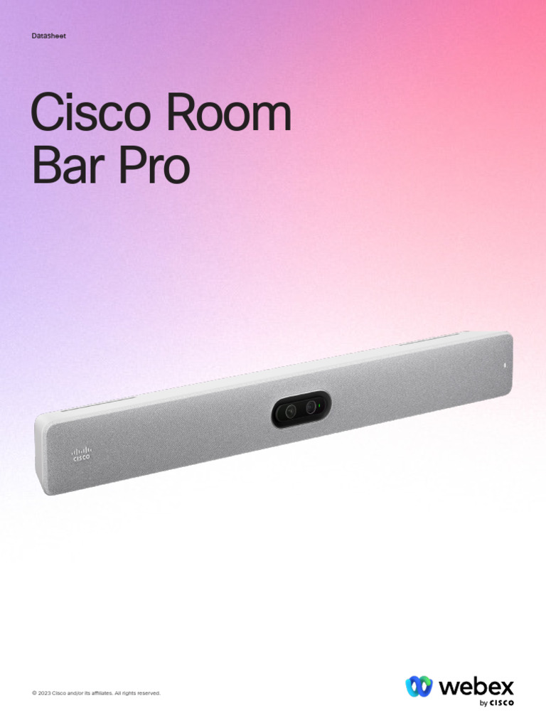 Cisco Room Bar Pro Datasheet | PDF