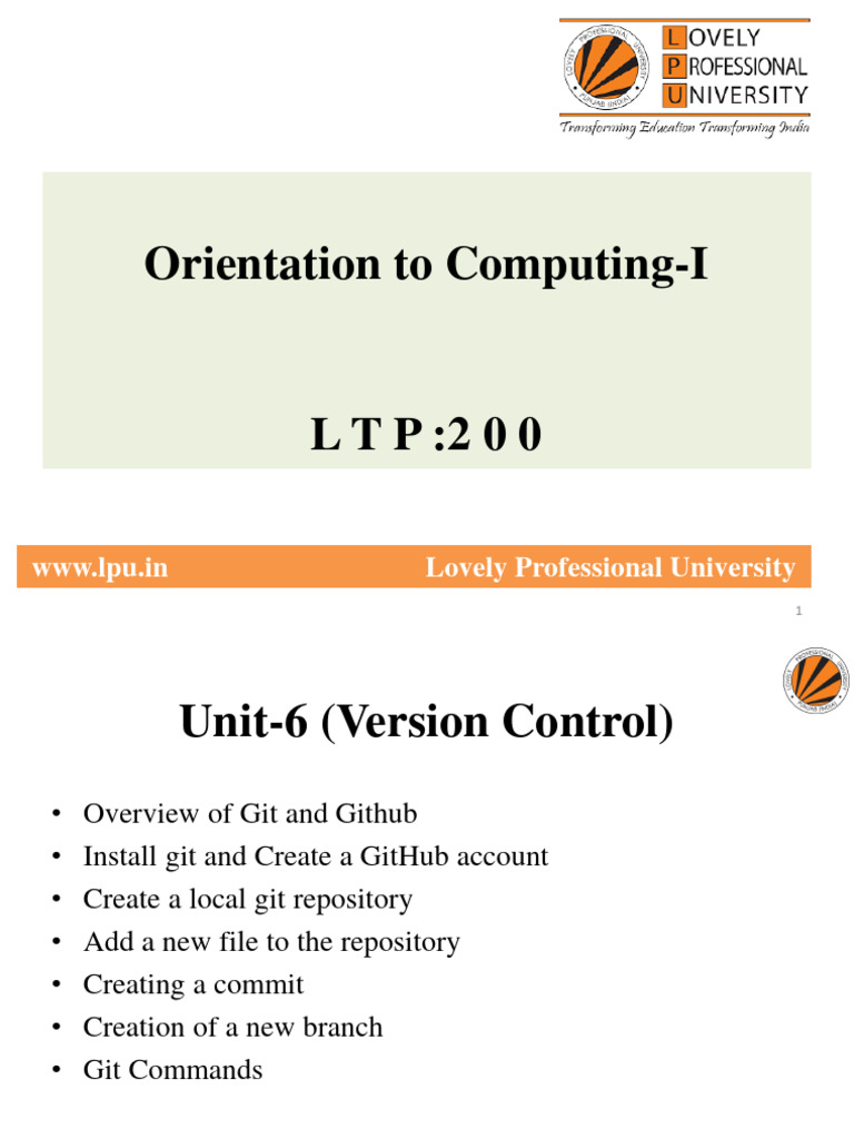Unit-6 Part 1 | PDF | Version Control | Computing