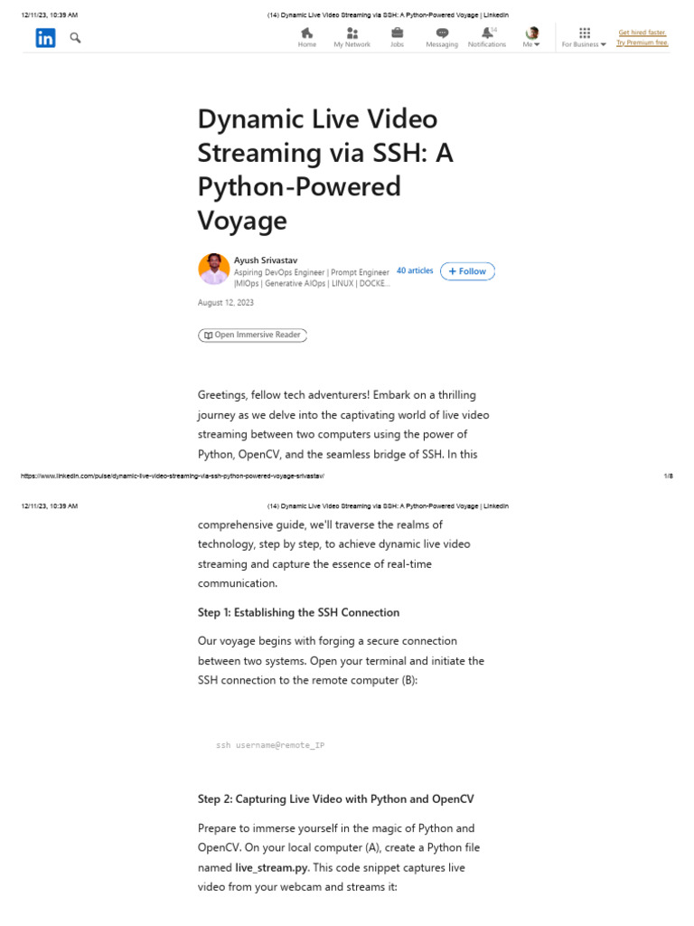 Python Live Video Streaming Guide | PDF