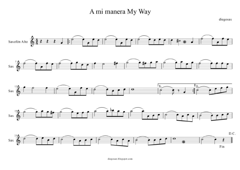 A Mi Manera Saxo | PDF