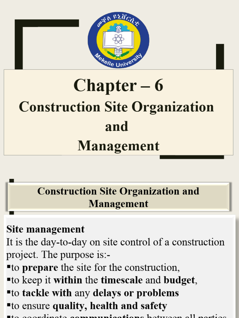 Site Organization | PDF | Concrete | Logistics