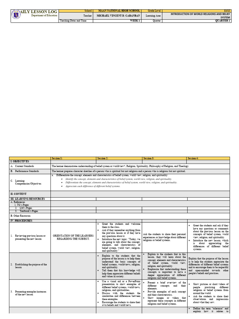 Iwrbs Q1 Week1 | PDF