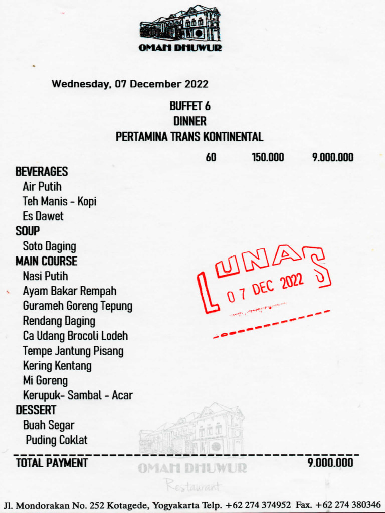 Invoice Pertamina Trans Kontinental | PDF