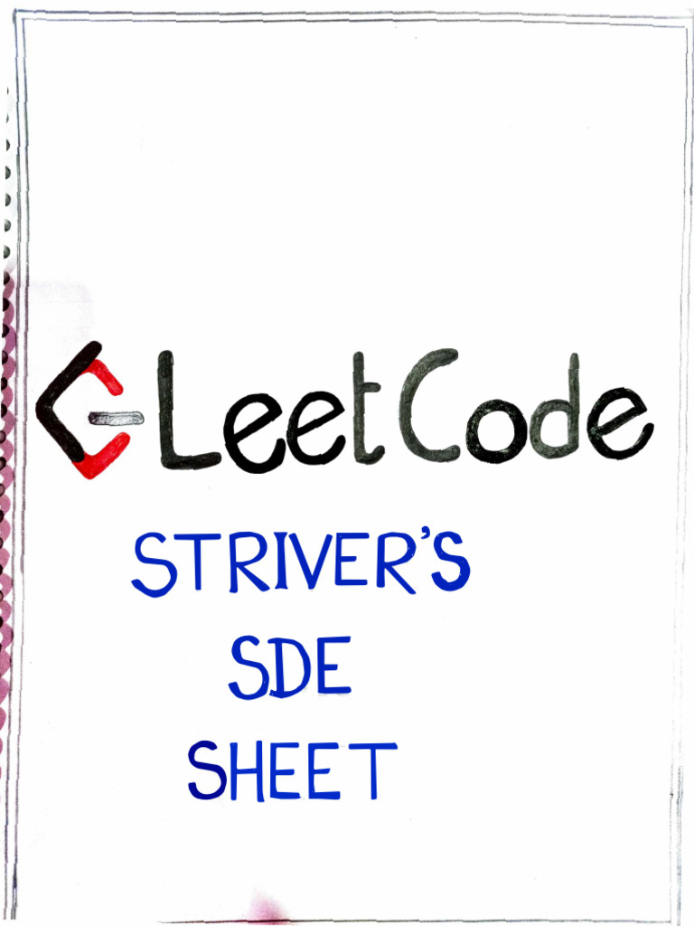 Striver SDE Sheet Notes | PDF Striver SDE Sheet Notes | PDF