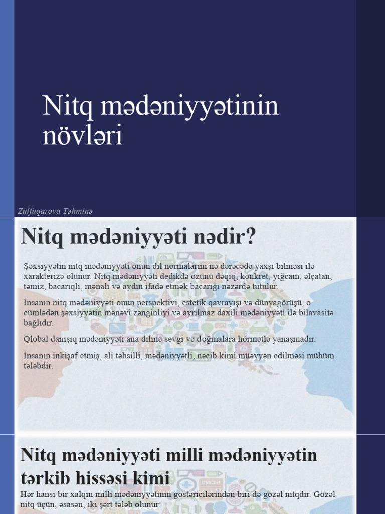 Nitq Mədəniyyətin | PDF