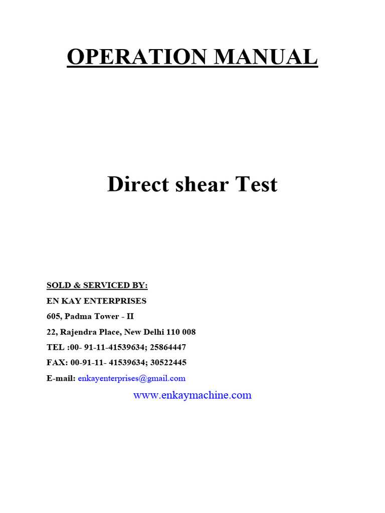 Direct Shear Test | PDF