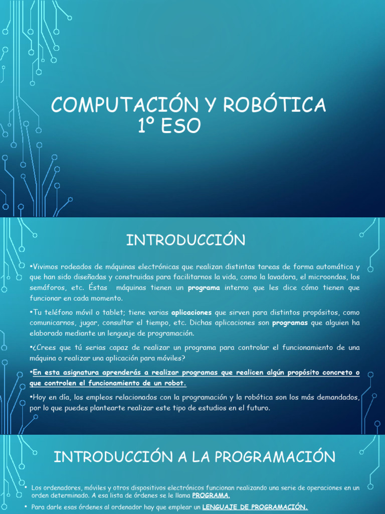 Computación y Robótica | PDF | Programación de computadoras | Algoritmos