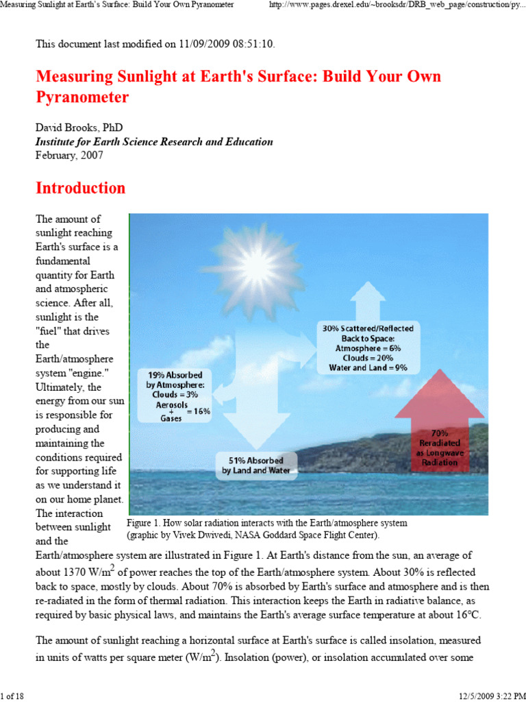 Astronomy - Measuring Sunlight at Earth's Surface - Build Your Own ...