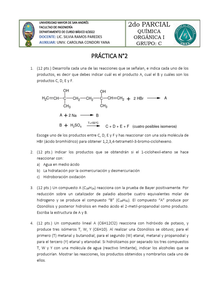 PRACTICA 2do Parcial II-2022 | PDF | Ácido | Materiales