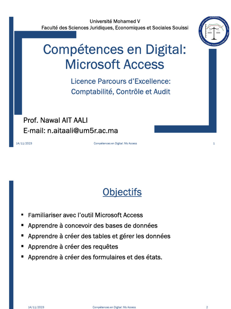 Cours MS Access LPE-CCA (Séance1) | PDF