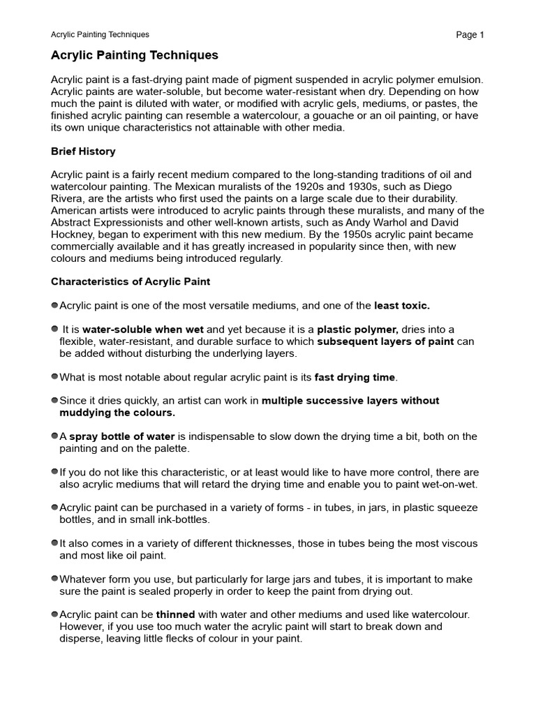 3-Acrylic Painting | PDF