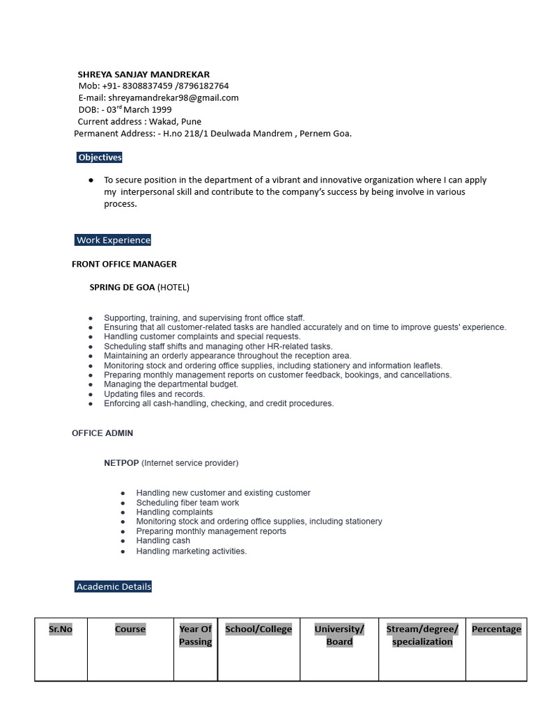 Sample Resume | PDF