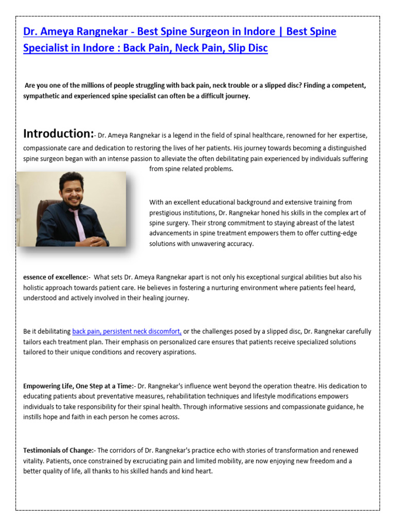 Dr. Ameya PDF | PDF | Surgery | Pain