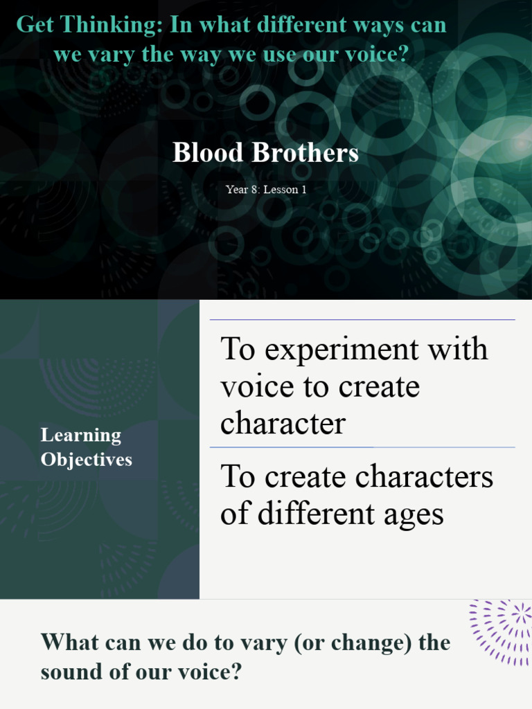 Y8 Blood Brothers Lesson 1a | PDF