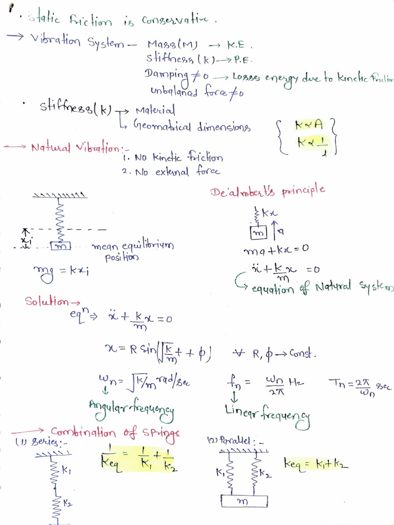 Vibration Short Notes | PDF