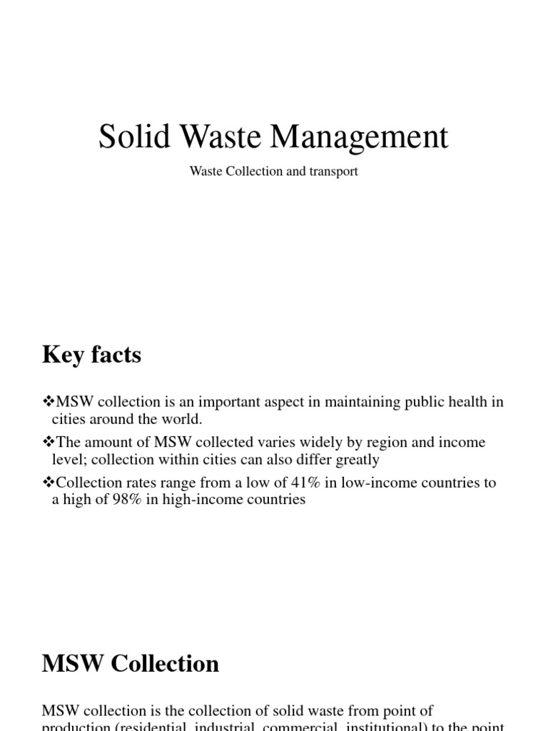 Solid Waste Management - Collection | PDF | Municipal Solid Waste ... Solid Waste Management - Collection | PDF | Municipal Solid Waste ...