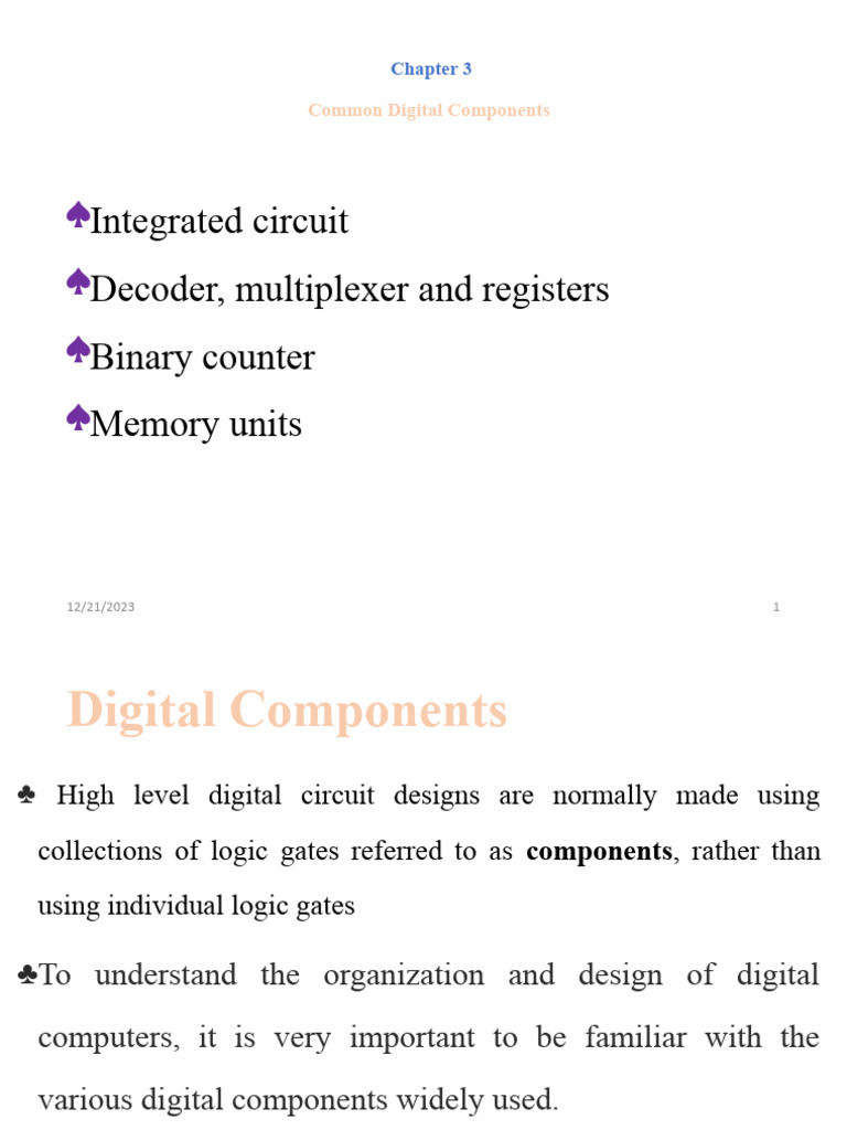 CH3-common Digital Components | PDF | Integrated Circuit | Electronic Circuits