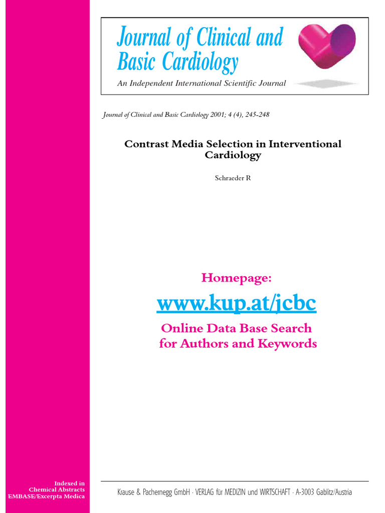 Journal of Clinical and Basic Cardiology: WWW - Kup.at/jcbc | PDF | Percutaneous Coronary ...