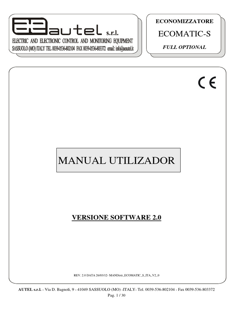 Manual de Usuario ECOMATIC-S Autel | PDF | Medición | Pascal (Unidad)