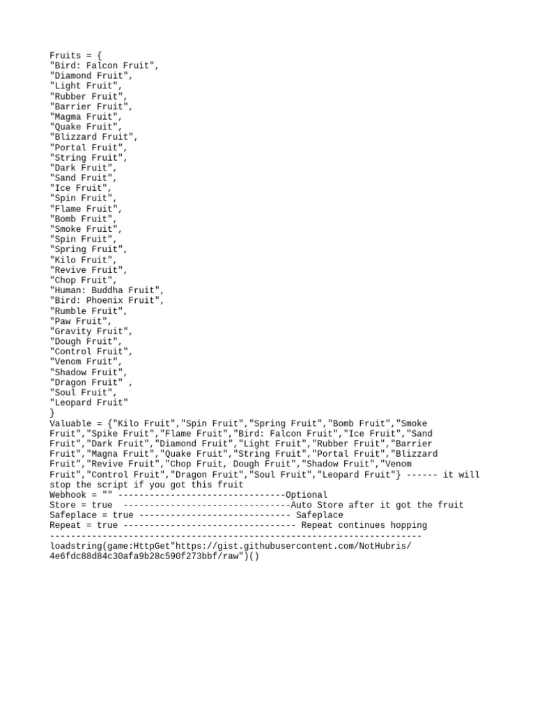OP Fruit Finder Script | PDF