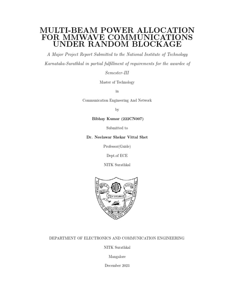 222CN007 - Bibhay - Major - Project Report | PDF | Extremely High Frequency | Mimo