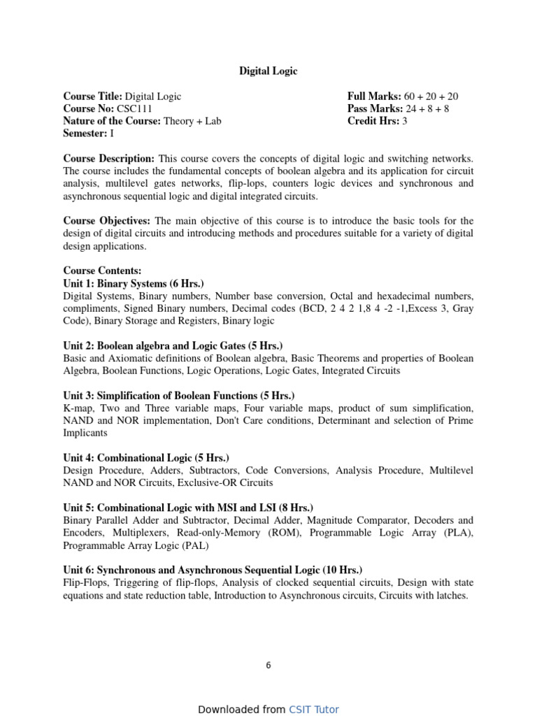 Formal Logic Syllabus