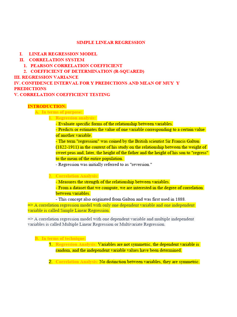 Simple Linear Regression And Correlation Pdf Pdf Regression Analysis Linear Regression